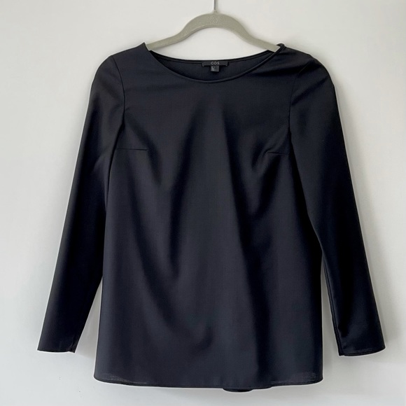 COS | Tops | Nwot Cos Lightweight Wool Blouse With Back Bow | Poshmark